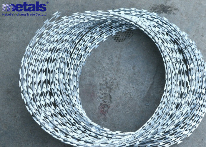 Galvanized Steel Barbed Concertina Wire Coil CBT-65 razor barbed wire
